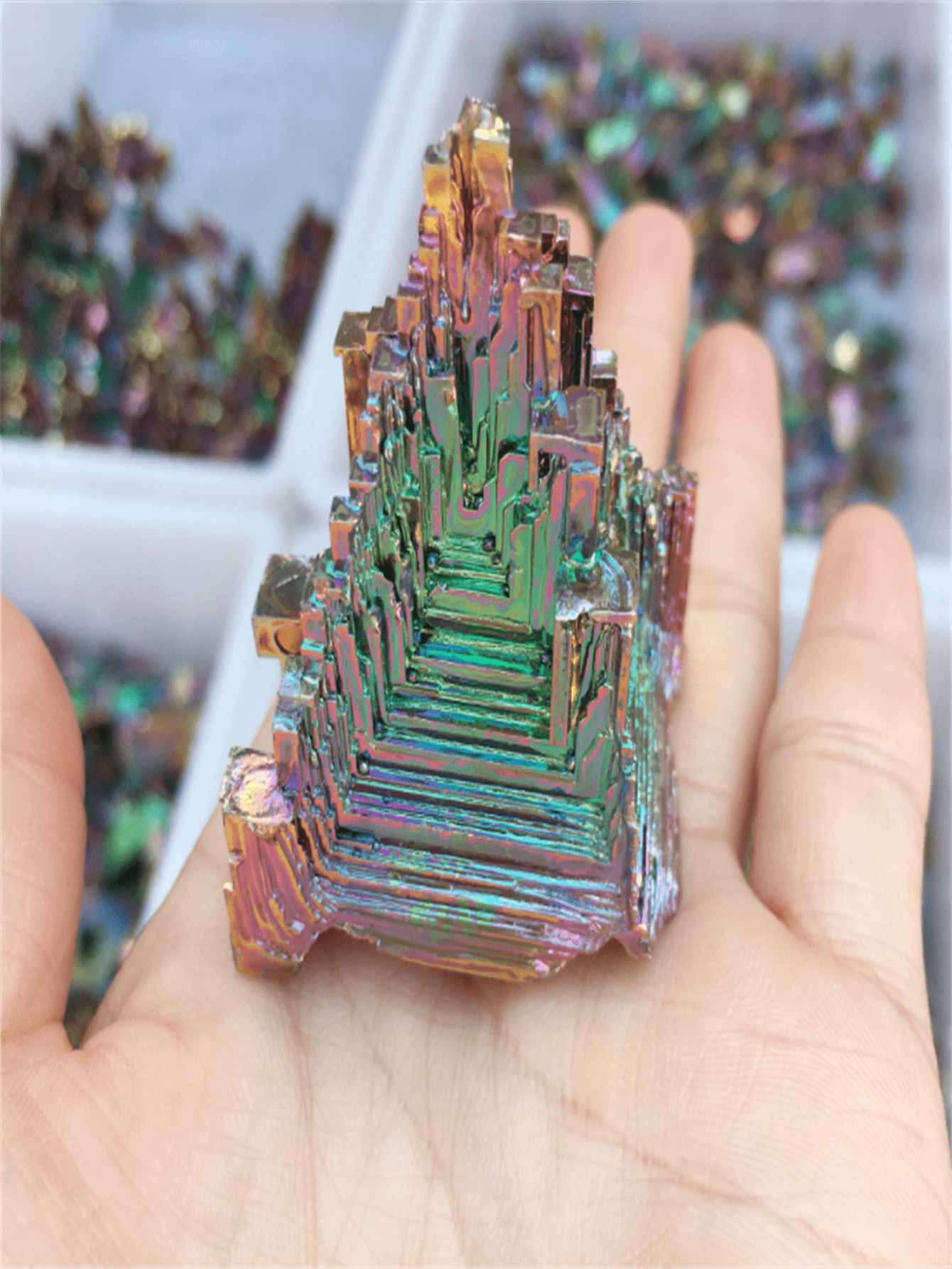 Bismuth Mineral Amorphous Bismuth Crystal Crystal Rare Metal Rainbow ...