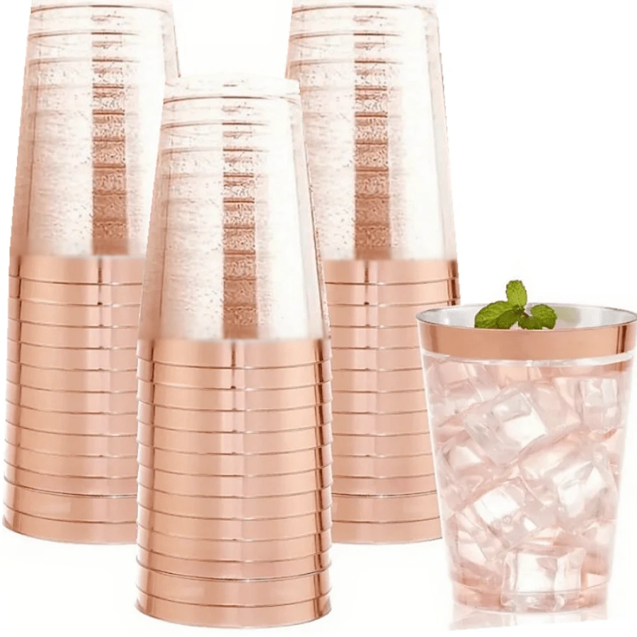 Shimmering Plastic Cups, Clear Plastic Cups, Glittery Cups - Perfect ...
