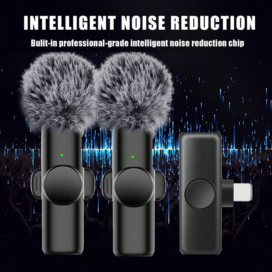 Wireless Lavalier Microphone Compatible With Iphone IPad Type C Lapel ...