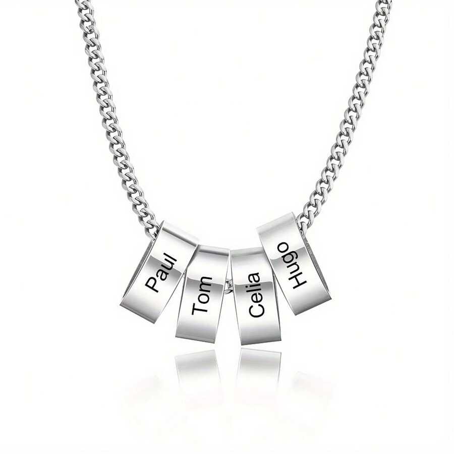 Personalized Circle Pendant Necklace For Women Men 1-5 Names Customized ...