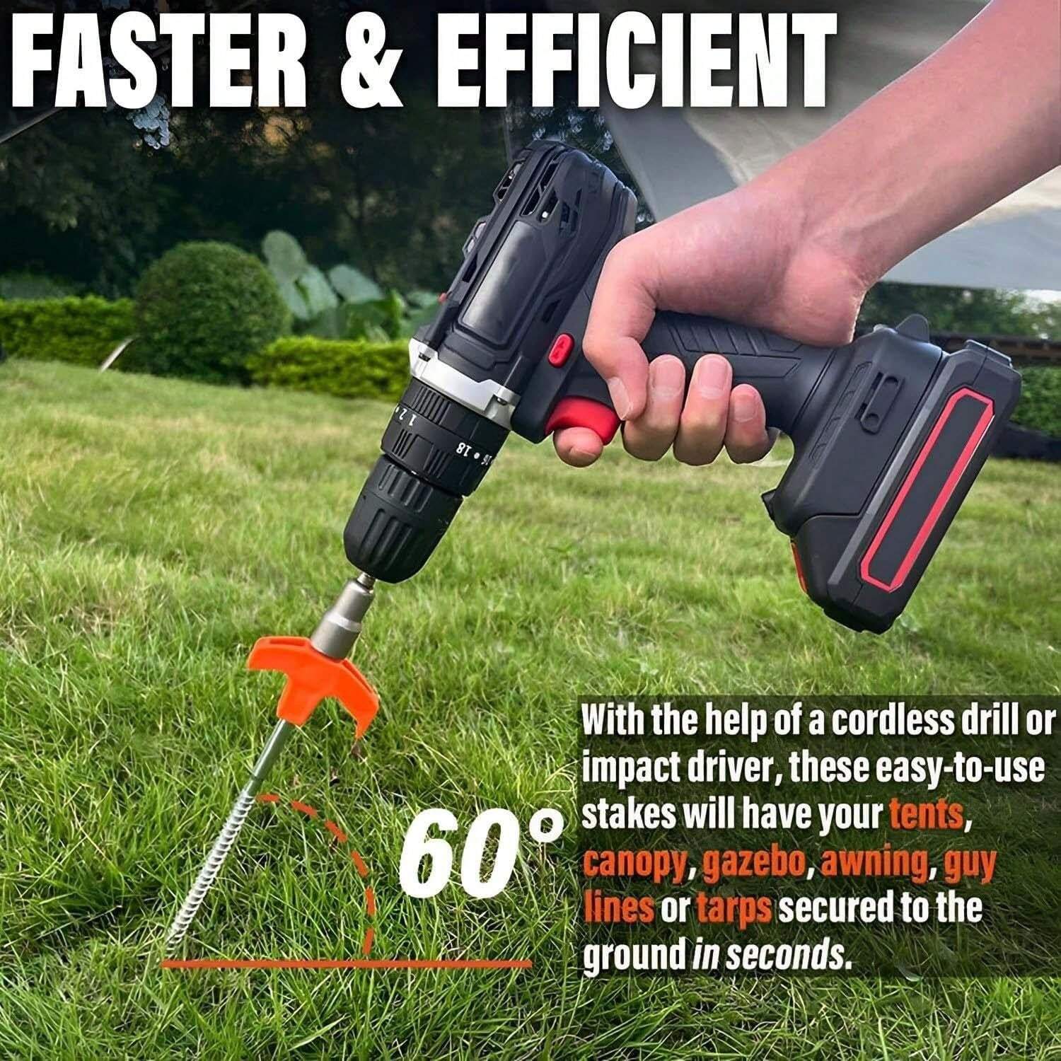 8 pezzi Picchetti da tenda a vite lunghi 20 cm - Ancore di fissaggio a ...