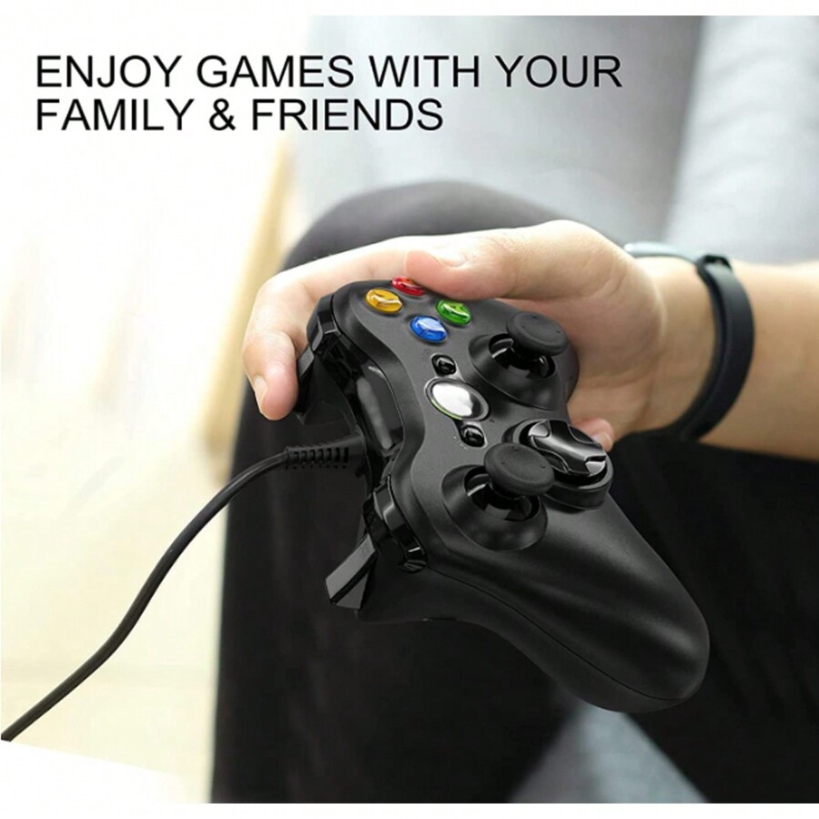 X360 Controller, USB Wired Gamepad Joystick With Improved Dual ...
