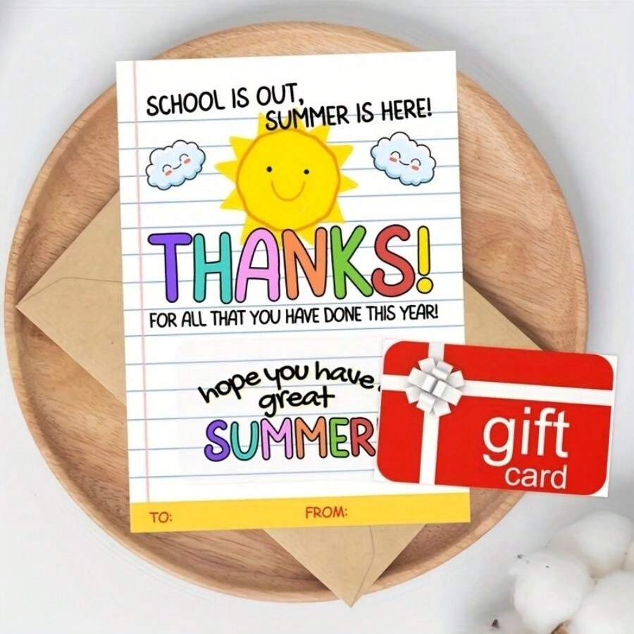 5pcs End-Of-Year Teacher Summer Gift Card Holder, End-Of-School-Year ...