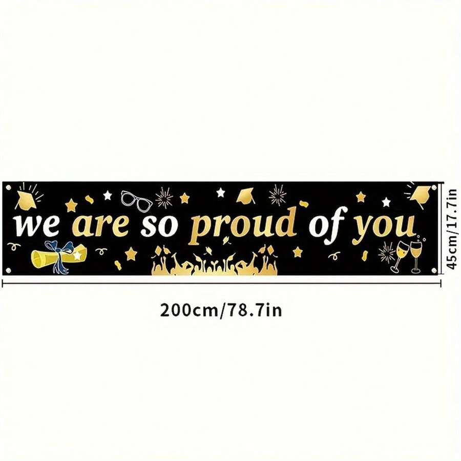 1pc Graduation Season Banner 2024 Graduation Photo Background Black ...