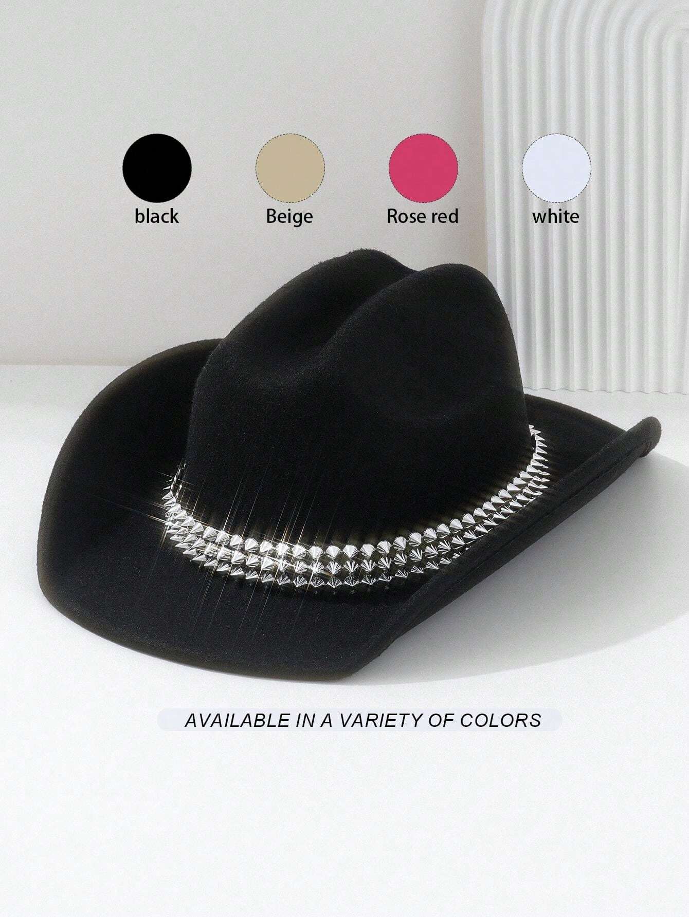 1pc Unisex Unique Lightweight British Style Cowgirl Hat With Three Rows ...