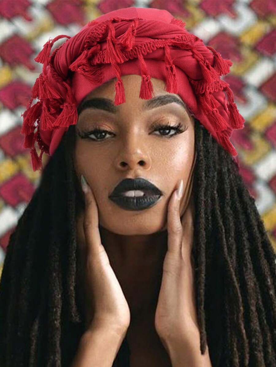 Satin Lining Turban With Tassels For Women Halloween | SHEIN USA