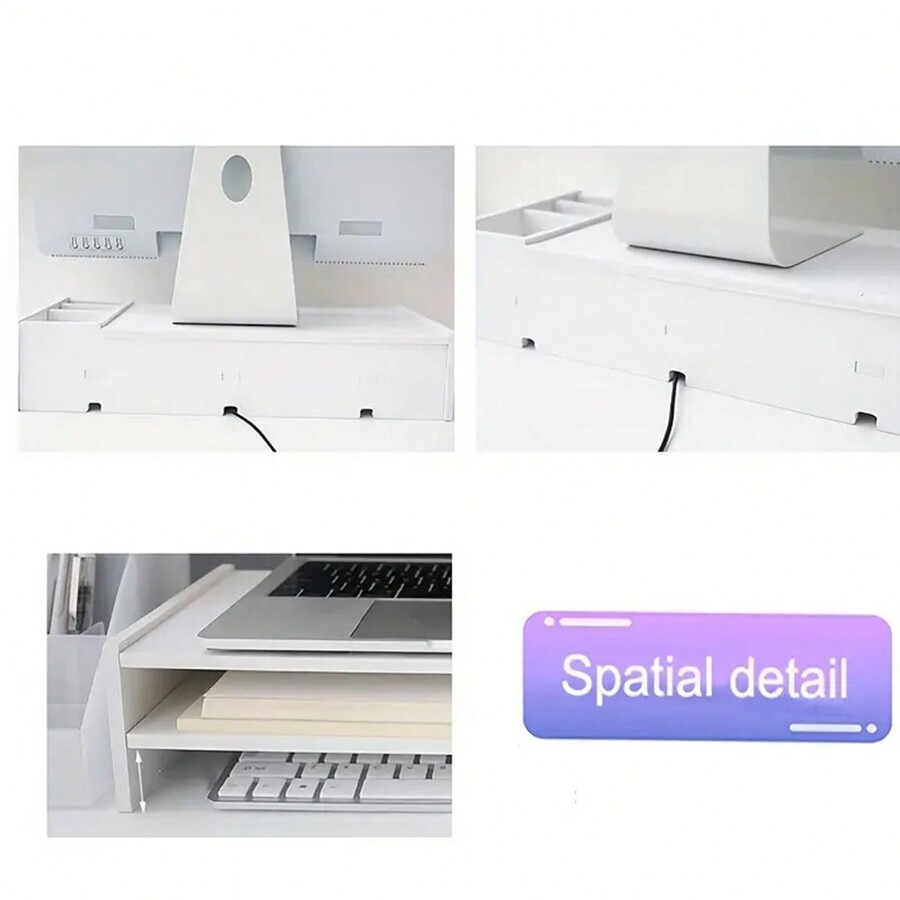 Office Multi-Functional Drawer Storage Rack Desktop Computer Raise ...