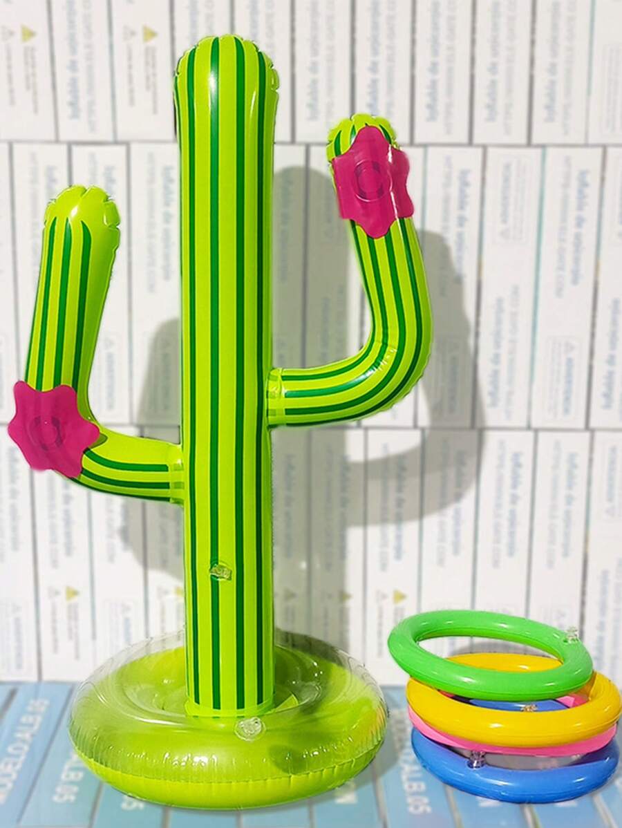 1 Set Random Style Inflatable Cactus Ring Toss Game For Swimming Pool ...