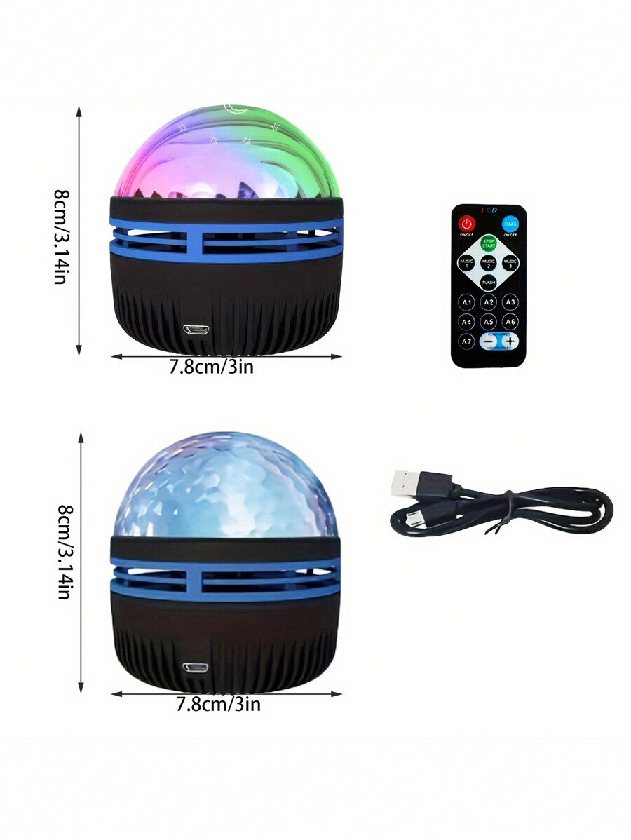 LED Water Ripple Aurora Projector With Colorful Remote, USB Powered ...