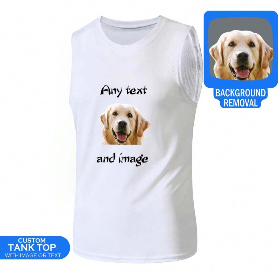 DTF Custom Boyfriend Style Men Tank Top Add Your Text Image Design Your ...