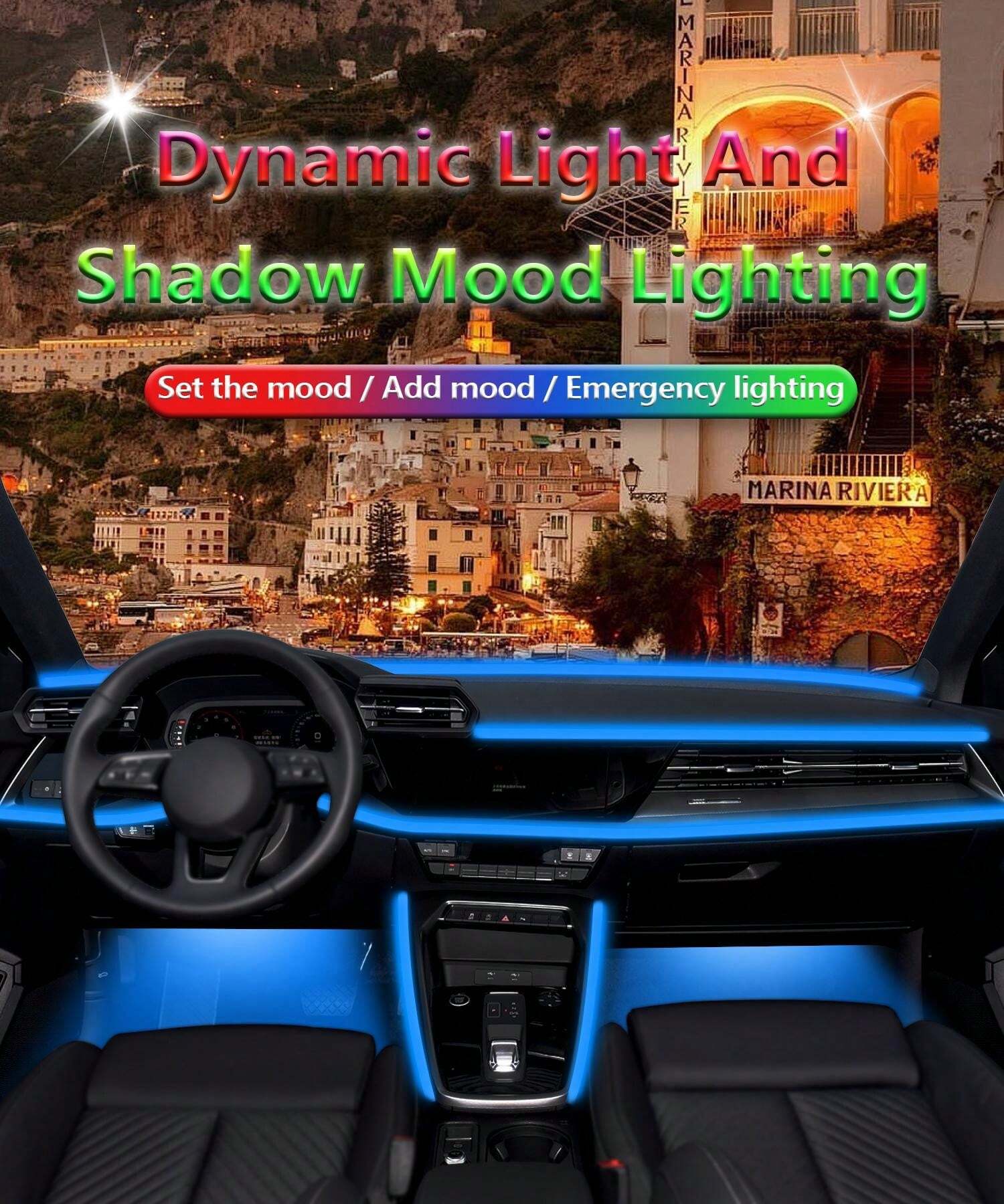 Universal Full Color Streamer Decoration Backlight LED Car Ambient ...