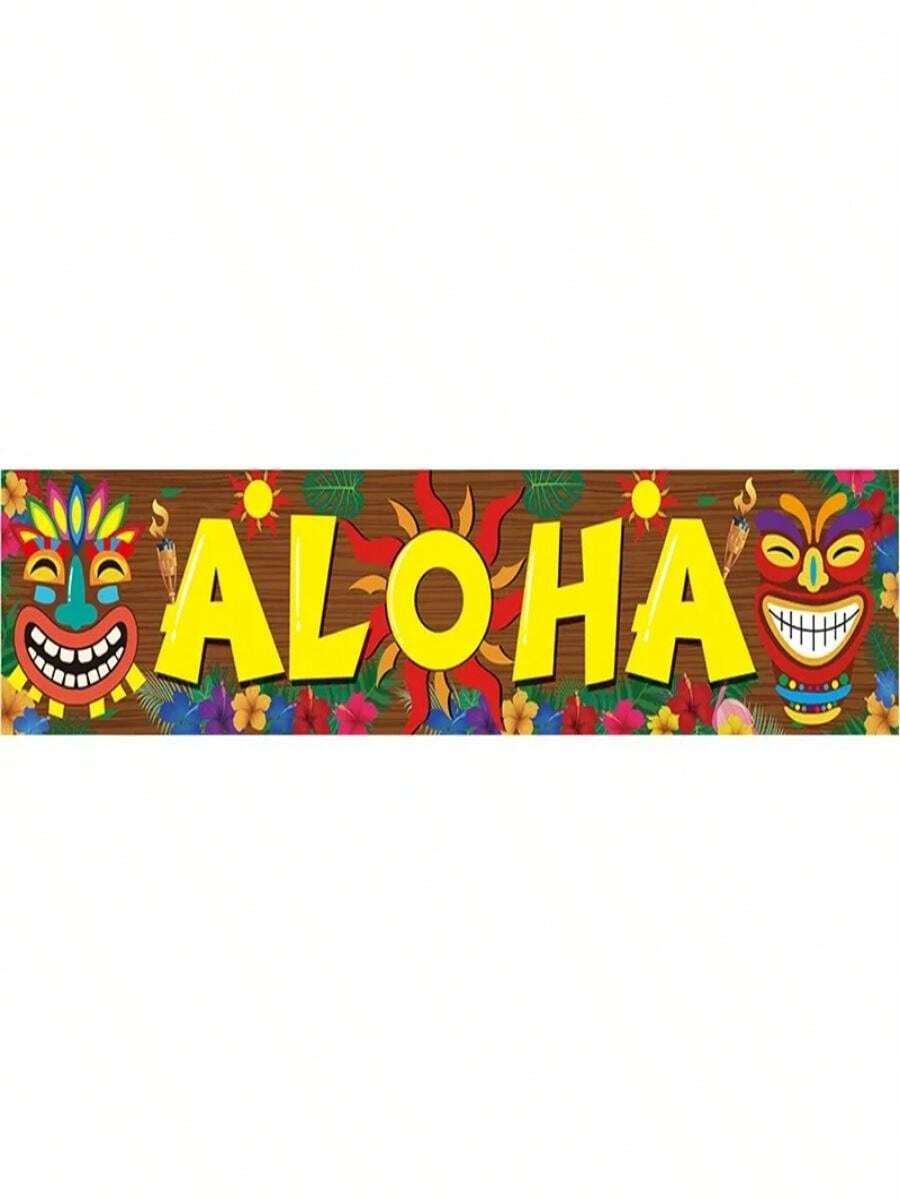 1pc Hawaii Party Decoration Banner Luaus Banners Aloha Tiki Carnival ...