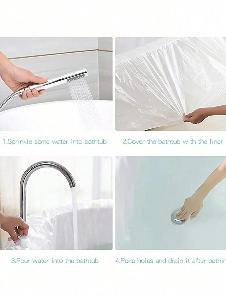 5 Pcs/10 Pcs/20Pcs Disposable Bathtub Cover Liner, Portable Ultra Large ...