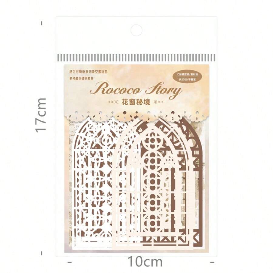 20 Sheets Of Hollow Stained Glass Window Design Decorative Materials ...