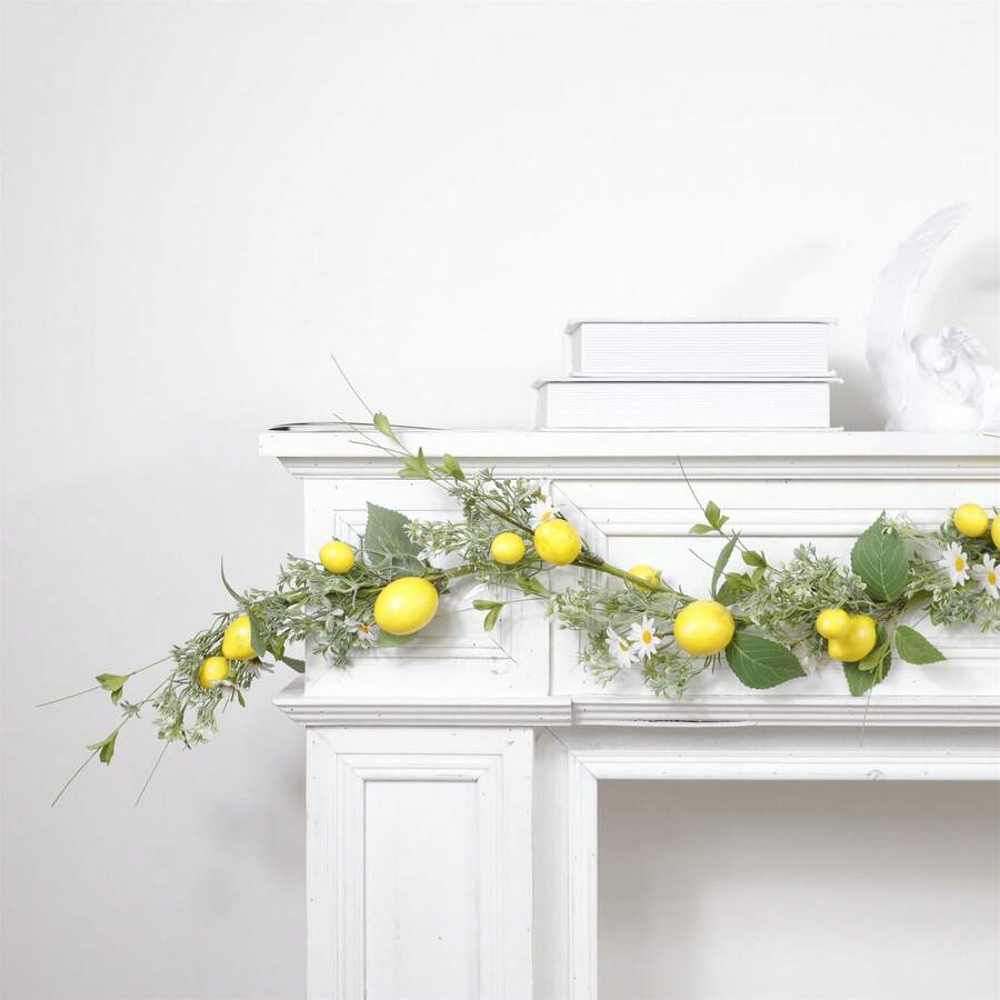 1pc Lemon Garland Vine, Vibrant Artificial Lemon And Greenery Garland ...