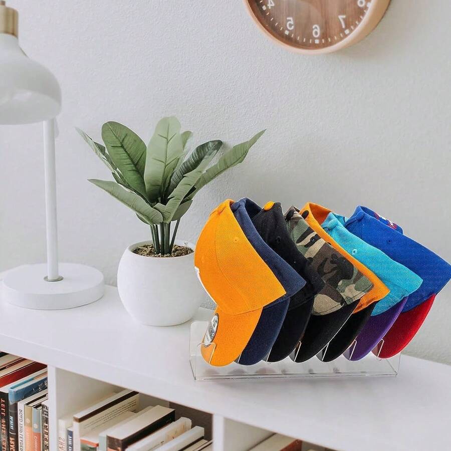 7-Holes Baseball Cap Display Rack Durable Clear Acrylic Hat Holder For ...