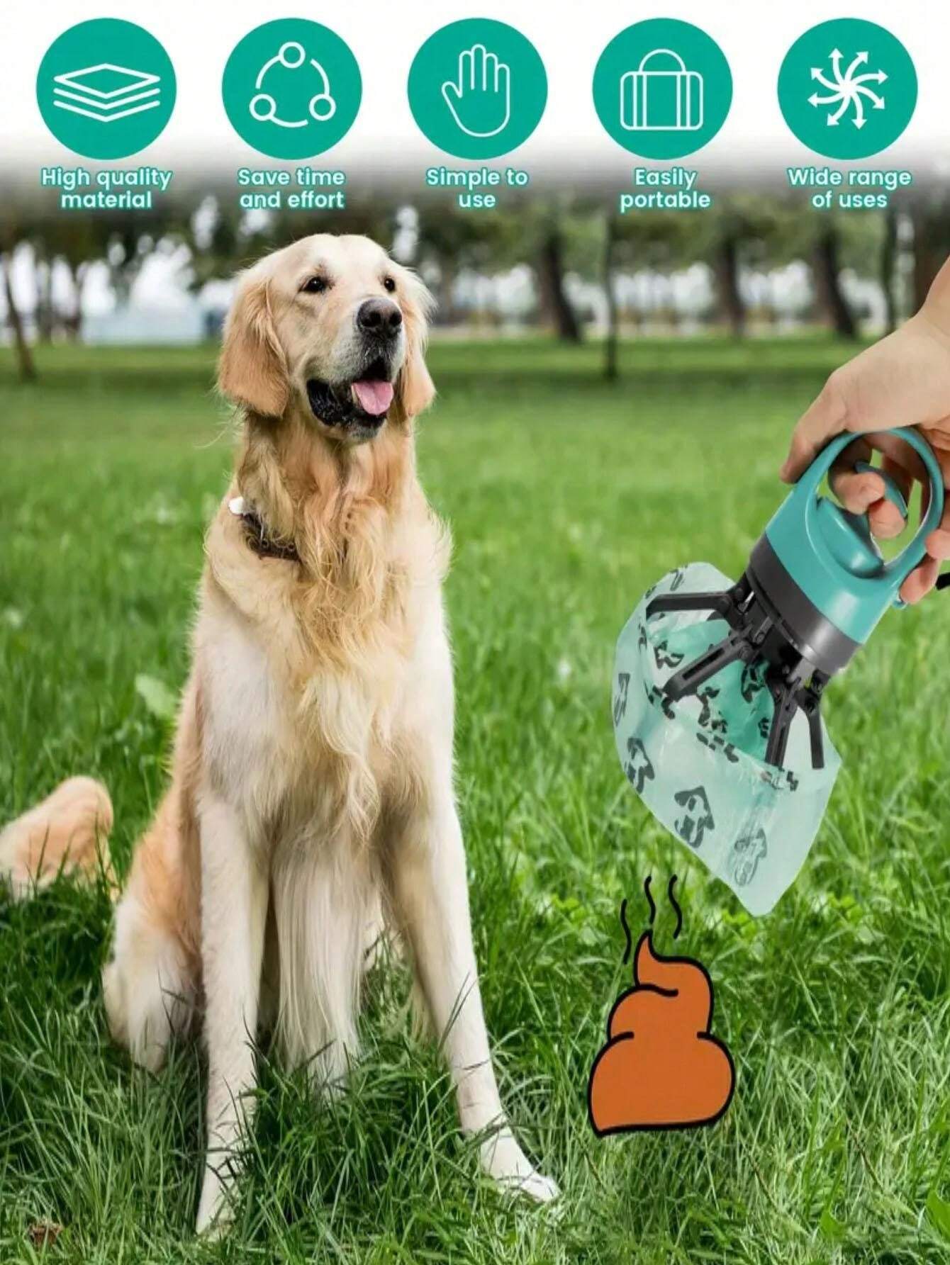 Pet Waste Picker, Portable Outdoor Dog Pooper Scooper, Shovel-Type ...