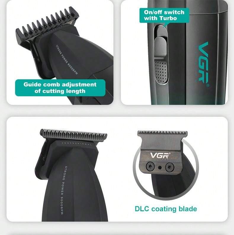 VGR Hair Trimmer, Professional Wireless Electric Hair Clippers, Cordless Rechargeable Hair ...