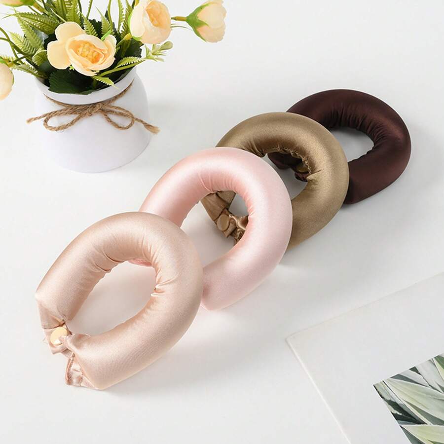 4pcs Jumbo Heatless Hair Curler For Overnight Curls Xl Satin Flexi Rods