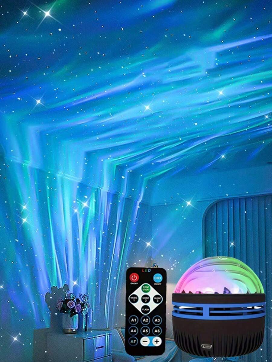 LED Water Ripple Aurora Projector With Colorful Remote, USB Powered ...