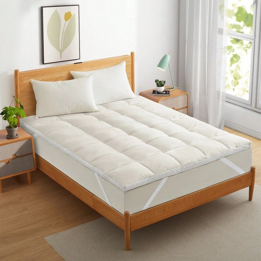 Puredown White Goose Feather Mattress Topper Organic Cotton Twin Full ...