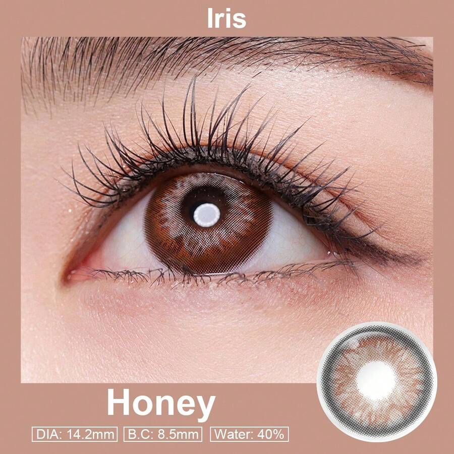14.2mm Honey Colored Lens Eyes Makeup Contact Lens Cosmetic Contact ...