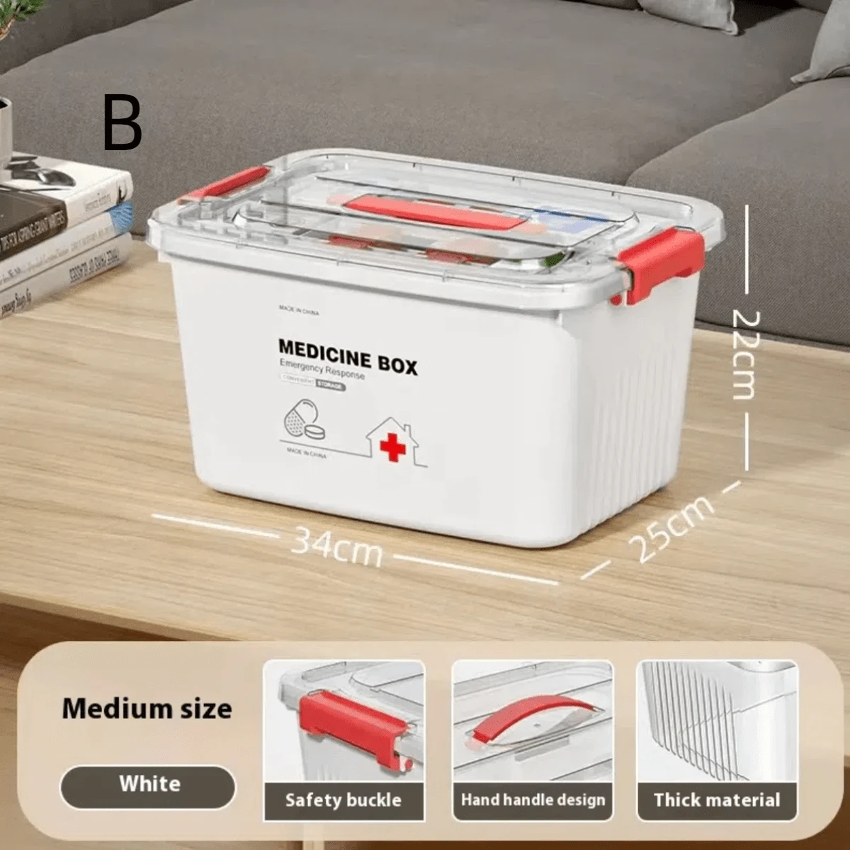 1pc Multi-Tier Plastic Medicine Storage Box With Dividers, Suitable For ...
