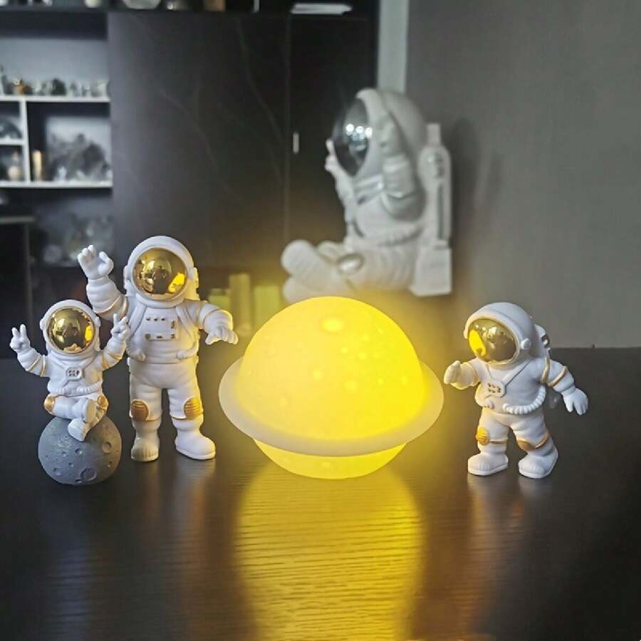 Galactic Adventure Astronaut Moon Lamp - Modern & Durable Plastic ...