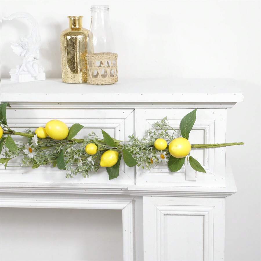 1pc Lemon Garland Vine, Vibrant Artificial Lemon And Greenery Garland ...