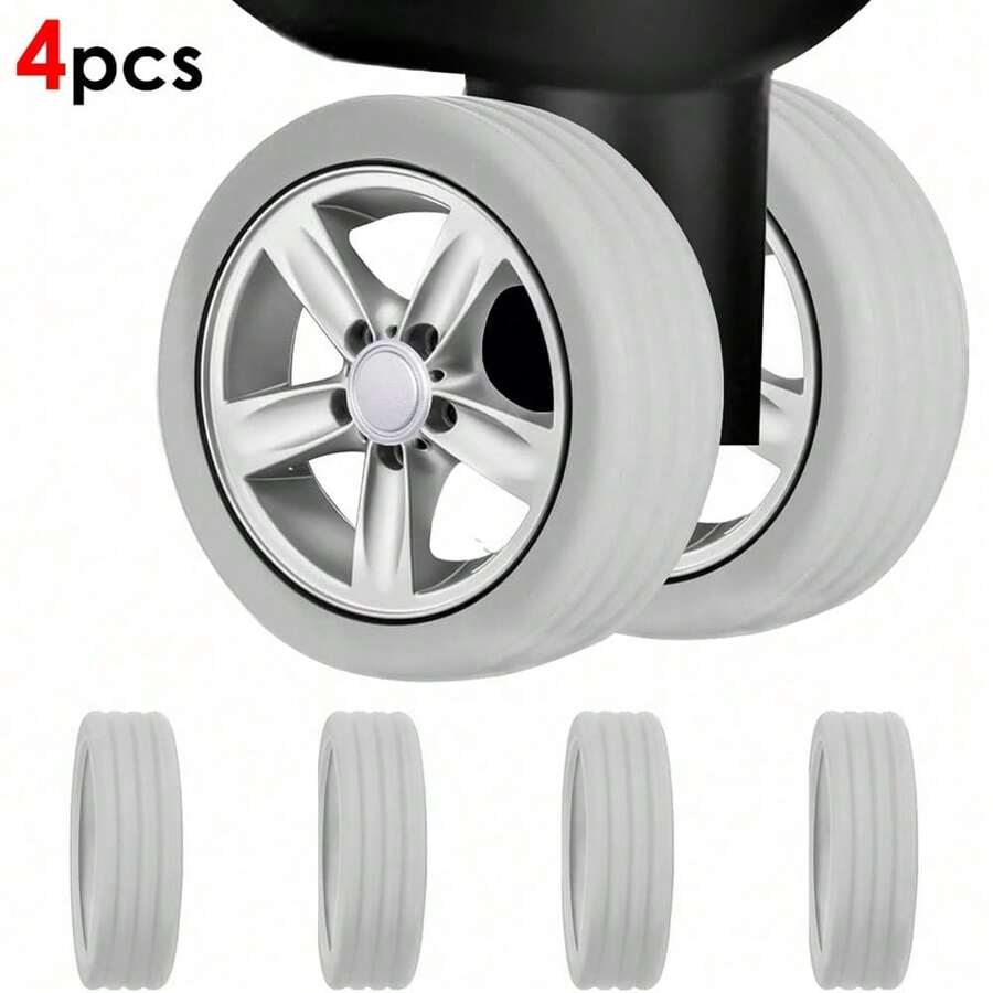 4pcs Vitality Silicone Travel Luggage Wheel Protection Cover - Heavy ...