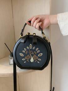 Carit Koty Vintage Heavy Industries bestickte runde Tasche für Kuchen ...