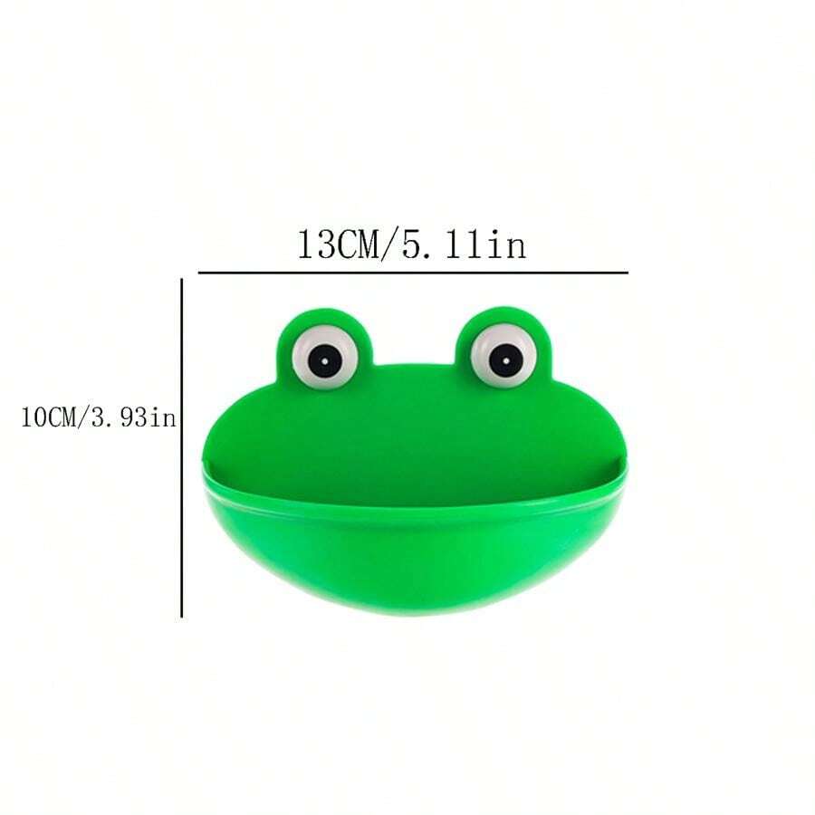 1pc Cartoon Frog Shaped Soap Dish, Suction Cup Wall Mounted Soap Holder ...