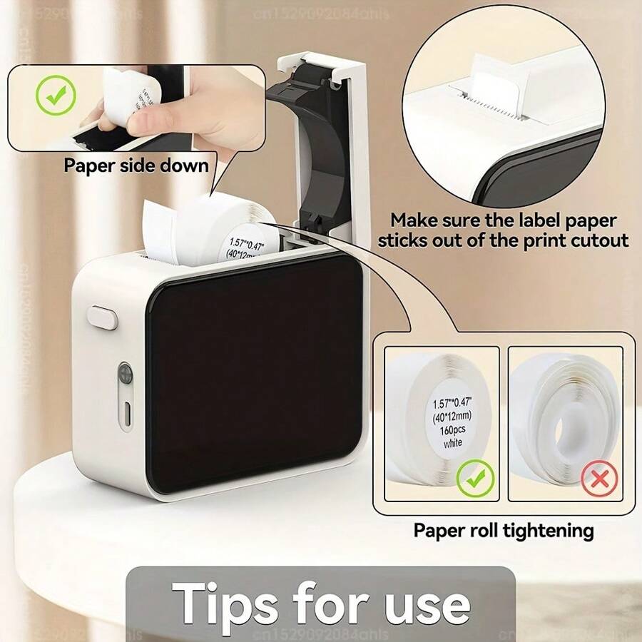 3 Rolls Multi-Size P15 Label Sticker Paper 15*30mm 12*40mm White ...