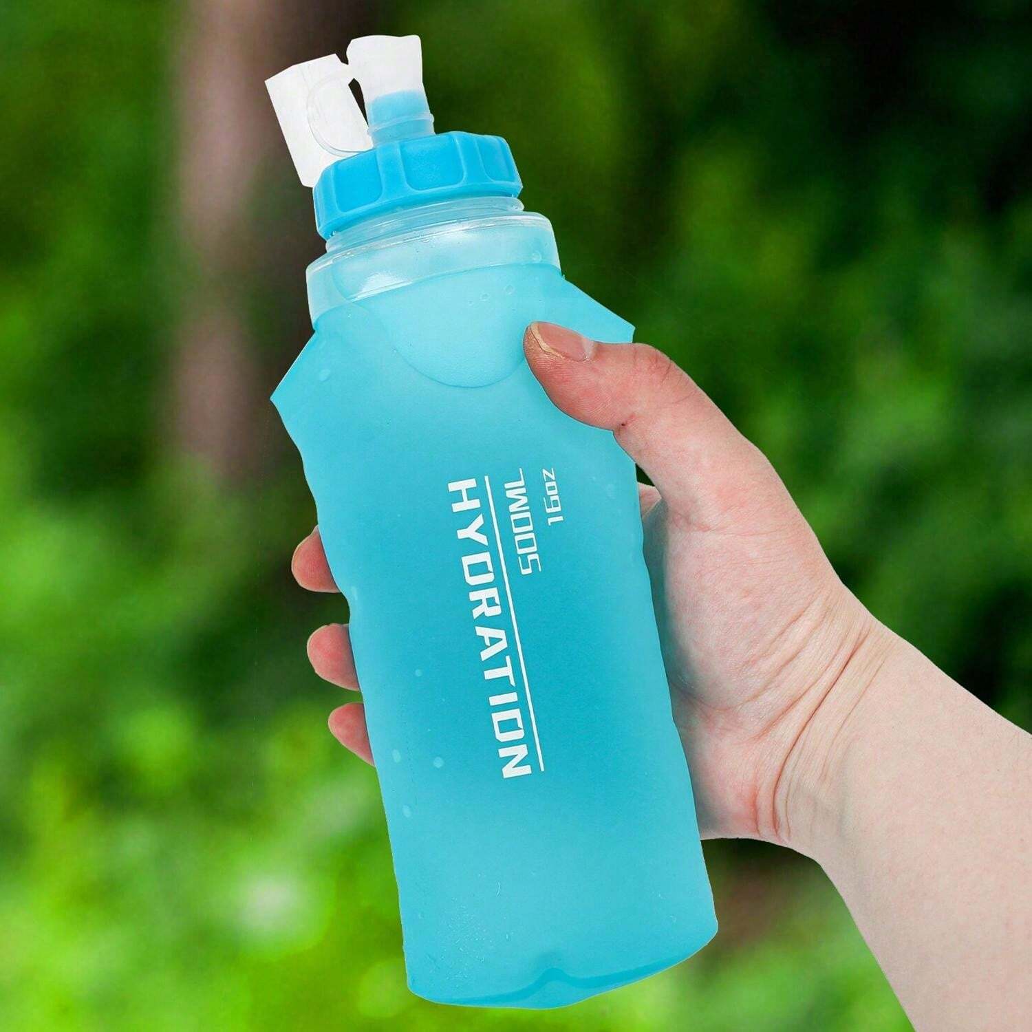 500ml Soft Flask Running Foldable Water Bottles TPU Hydration Flask ...