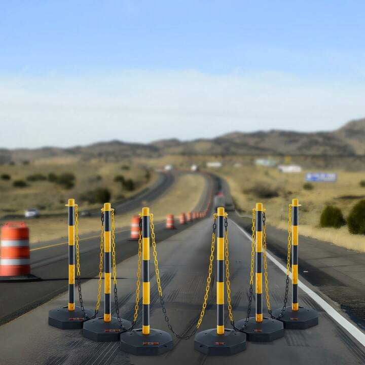 VEVOR Adjustable Traffic Delineator Post Cones, 6 Pack, Traffic Safety ...