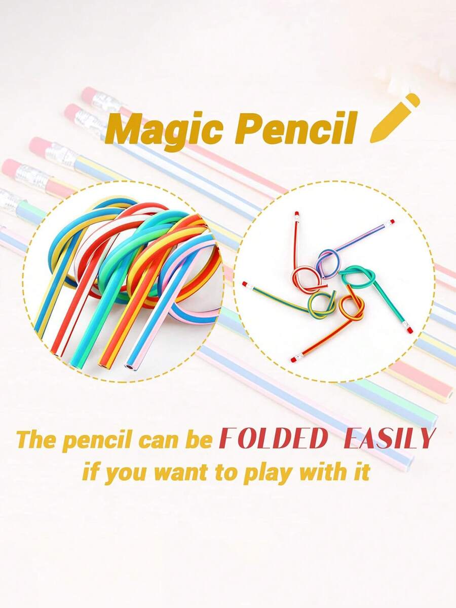 10pcs/15pcs/20pcs/30pcs Flexible Soft Pencil,Magic Bendable Pencils ...