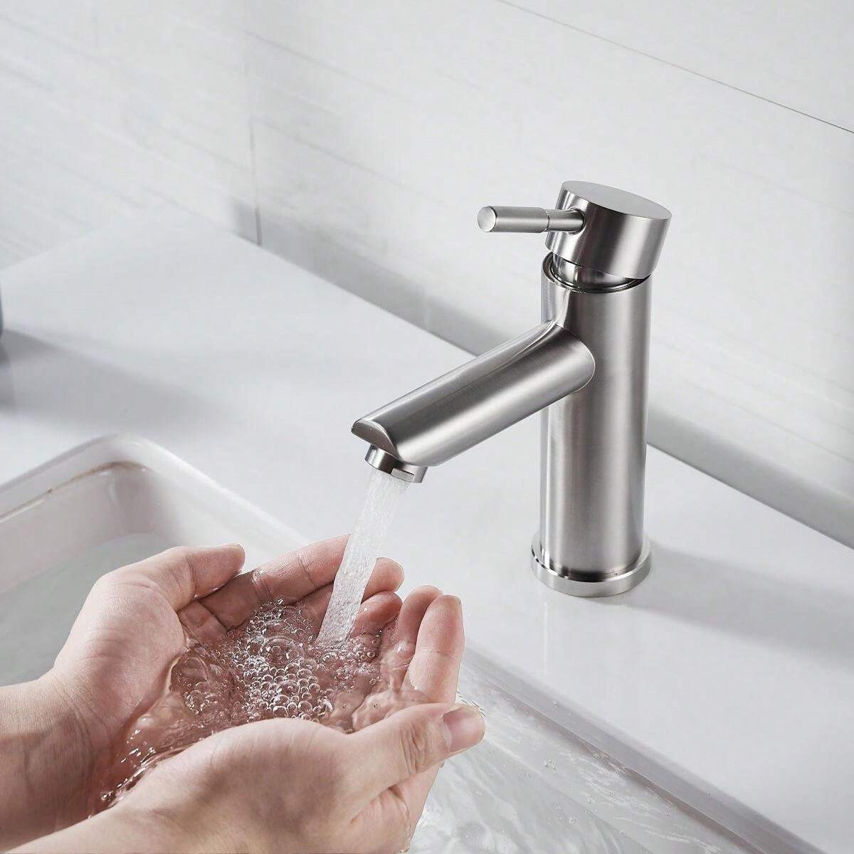 1 PC Classic 304 Stainless Steel Single Cold Water Faucet - Bathroom ...