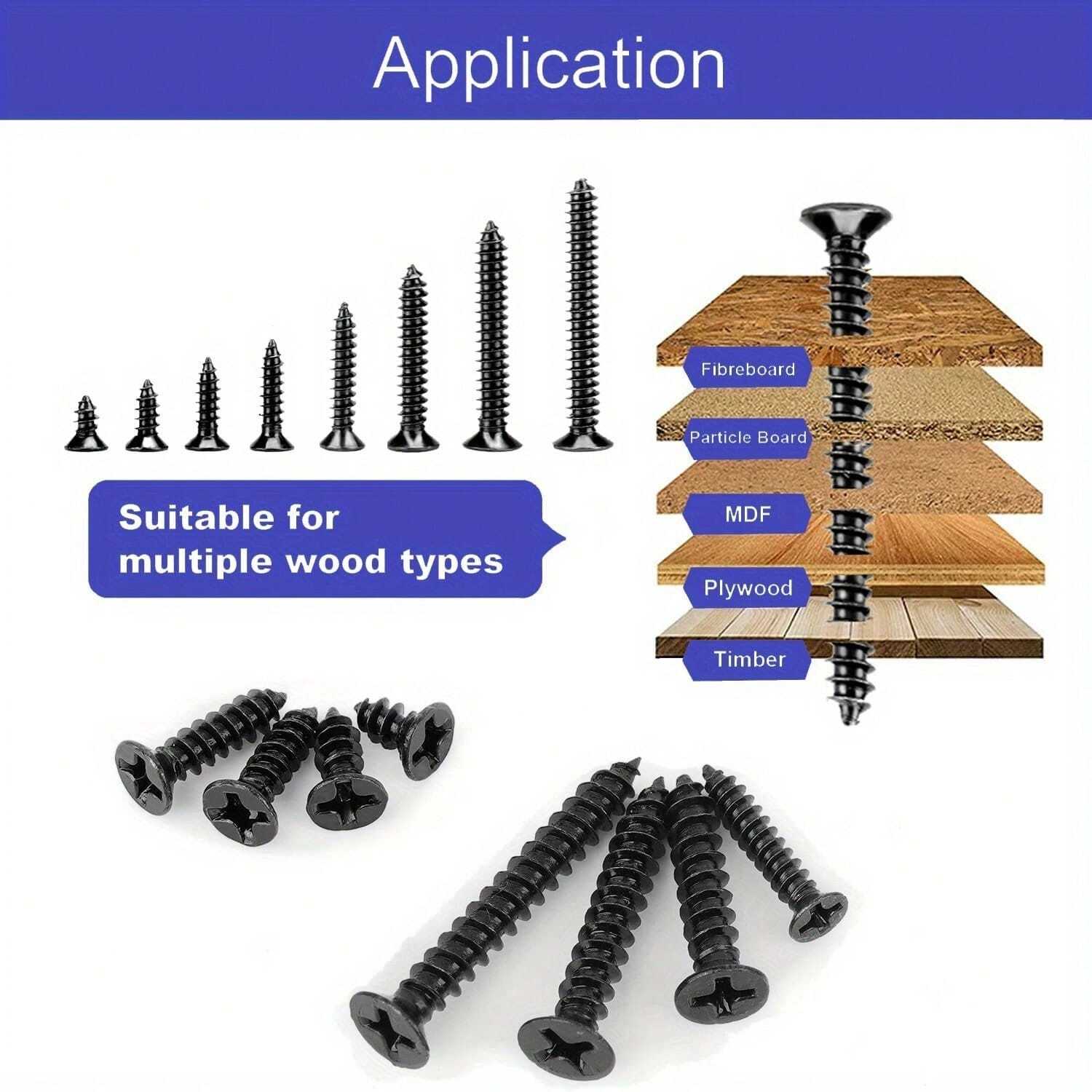 480pcs M3 M4 Small Screws Set, Phillips Drive Flat Head Self Tapping ...