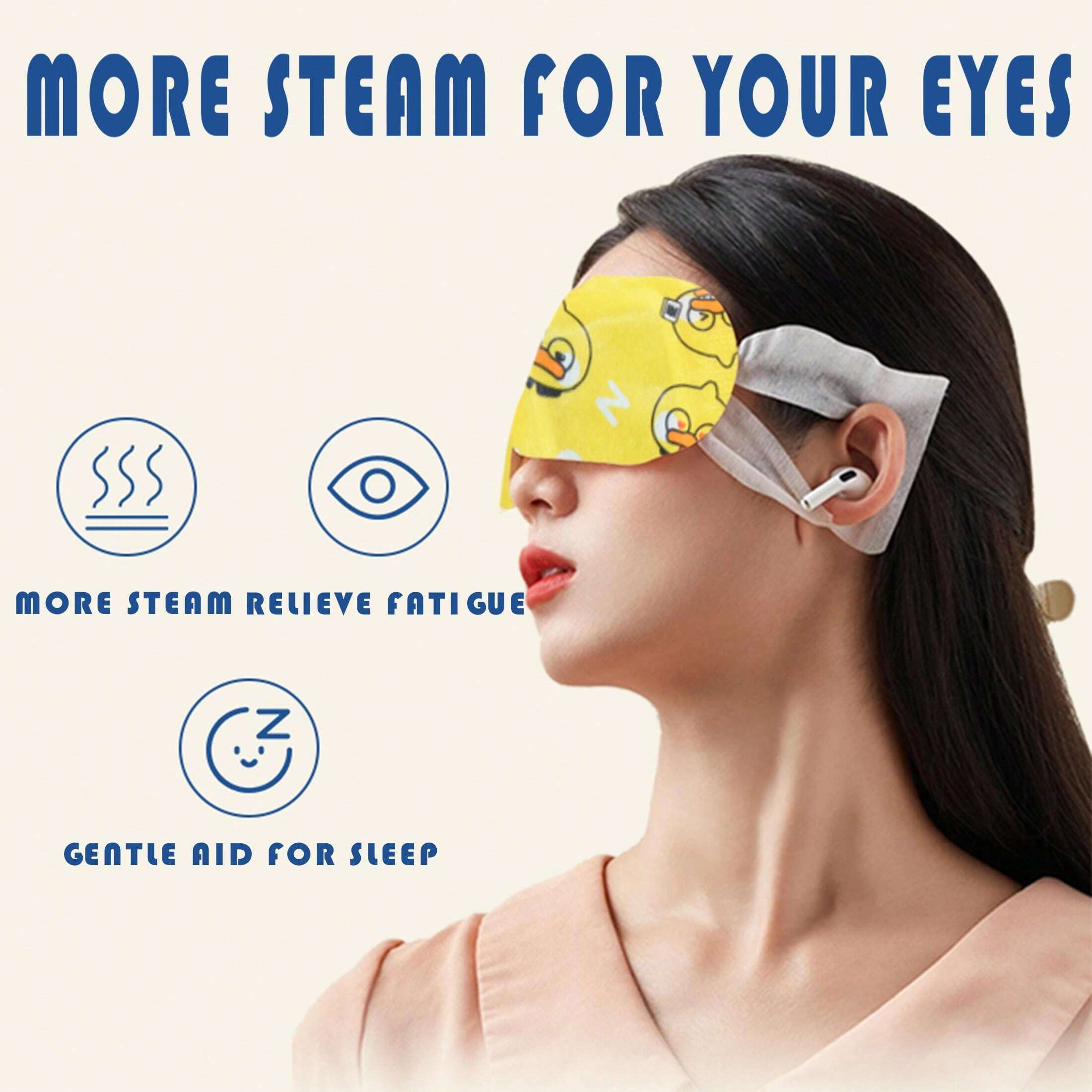 10pcs Steam Eye Masks, Relieve Eye Fatigue, Light-Proof, Self-Heating ...