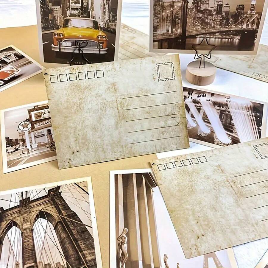 32 Piece Vintage Postcard Set, European And American Architectural ...
