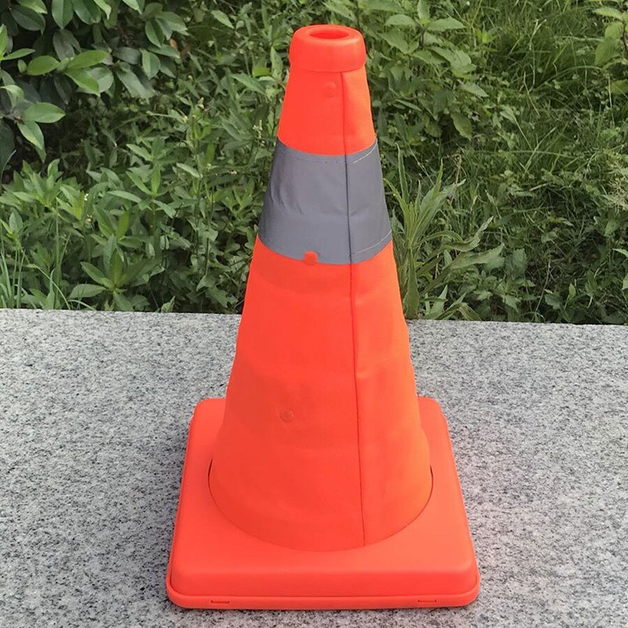 1pc Road Warning Reflective Barrier Traffic Cone Shaped Folding Conical ...