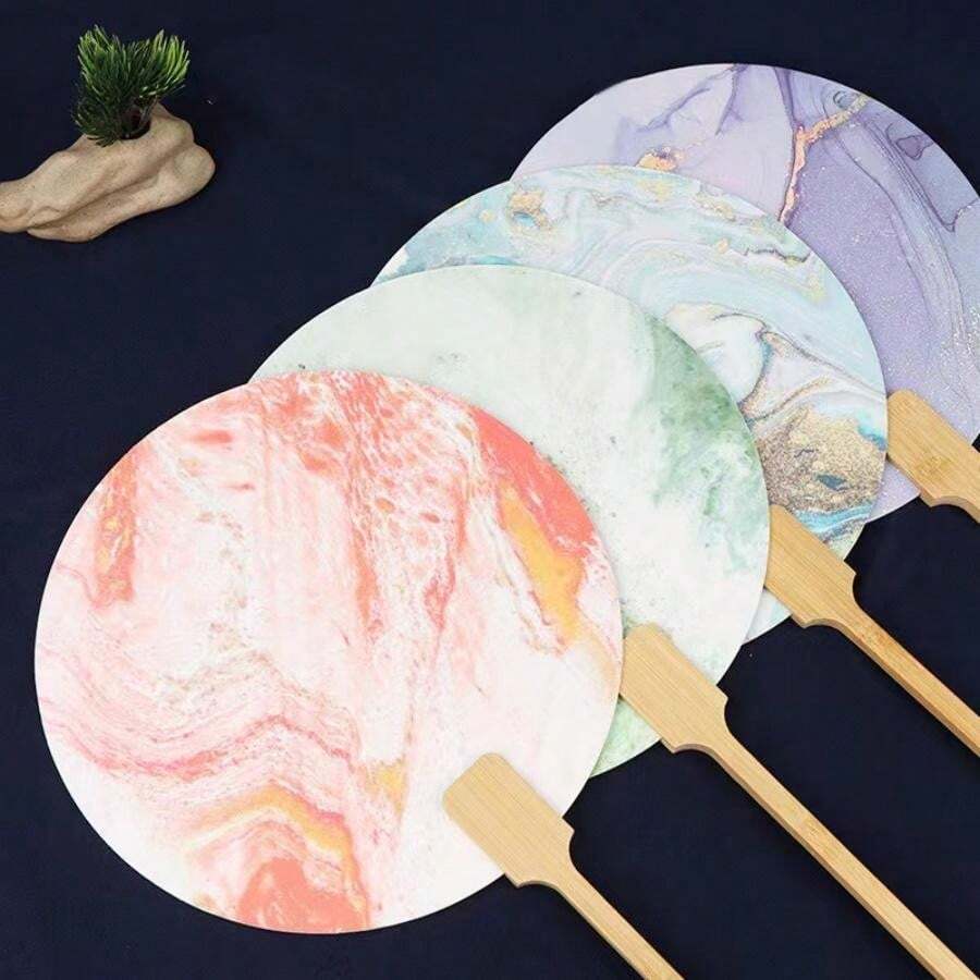 2pcs Unique Chinese Lacquer Fan DIY Hand-Painted Traditional Crafts ...