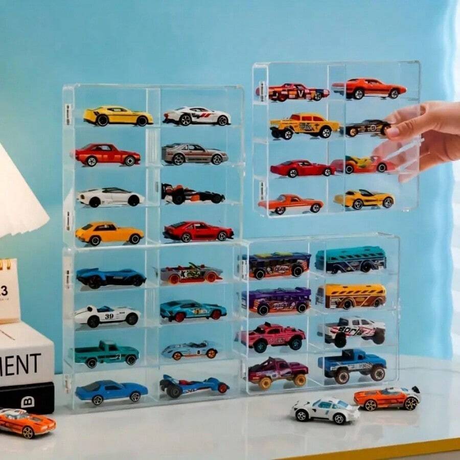1pc Clear Acrylic Display Case, Multi-Layer 1:8 Scale Diecast Car Model ...