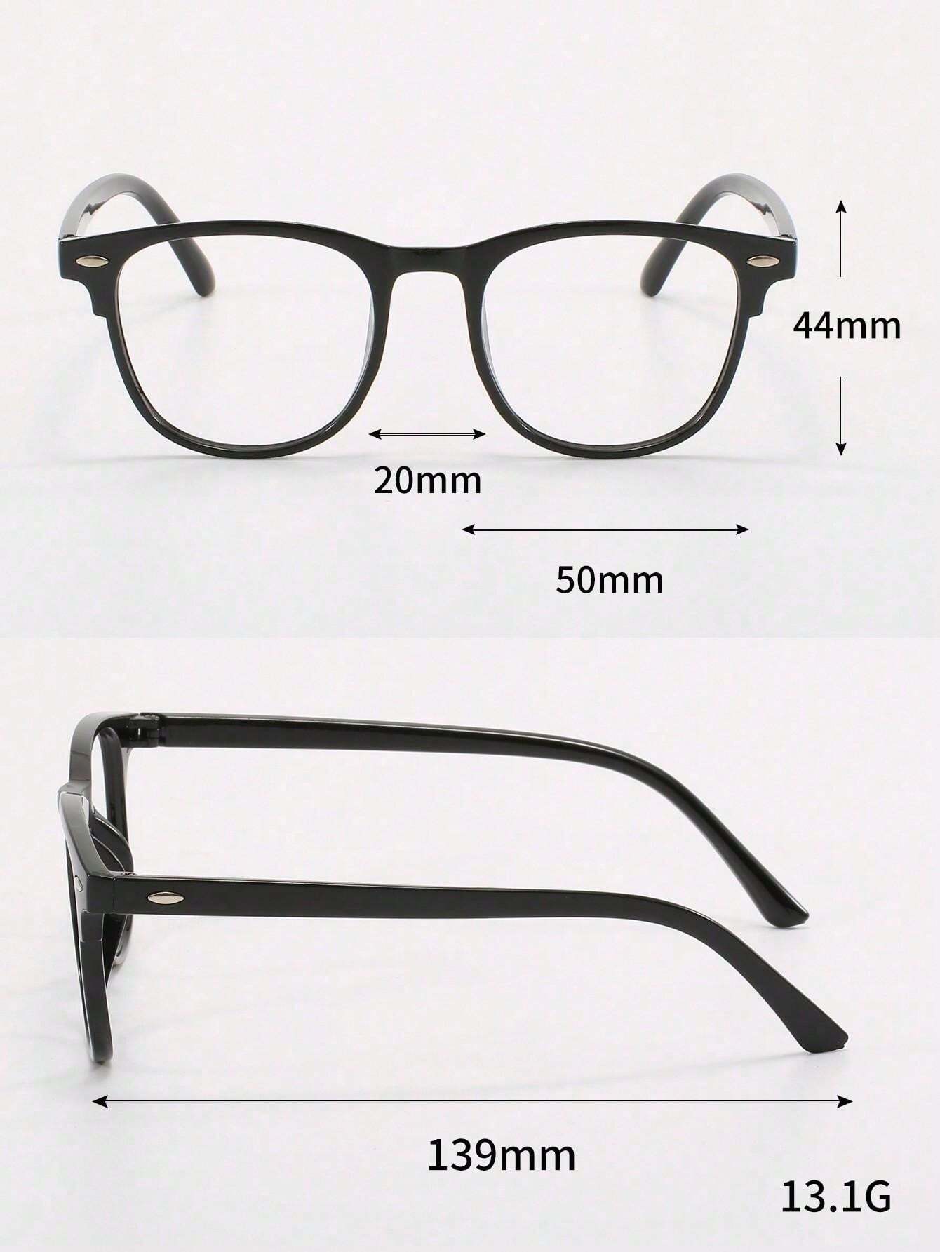 1pc Women's Transparent Frame Without Lenses Black Popular Rice Nail ...