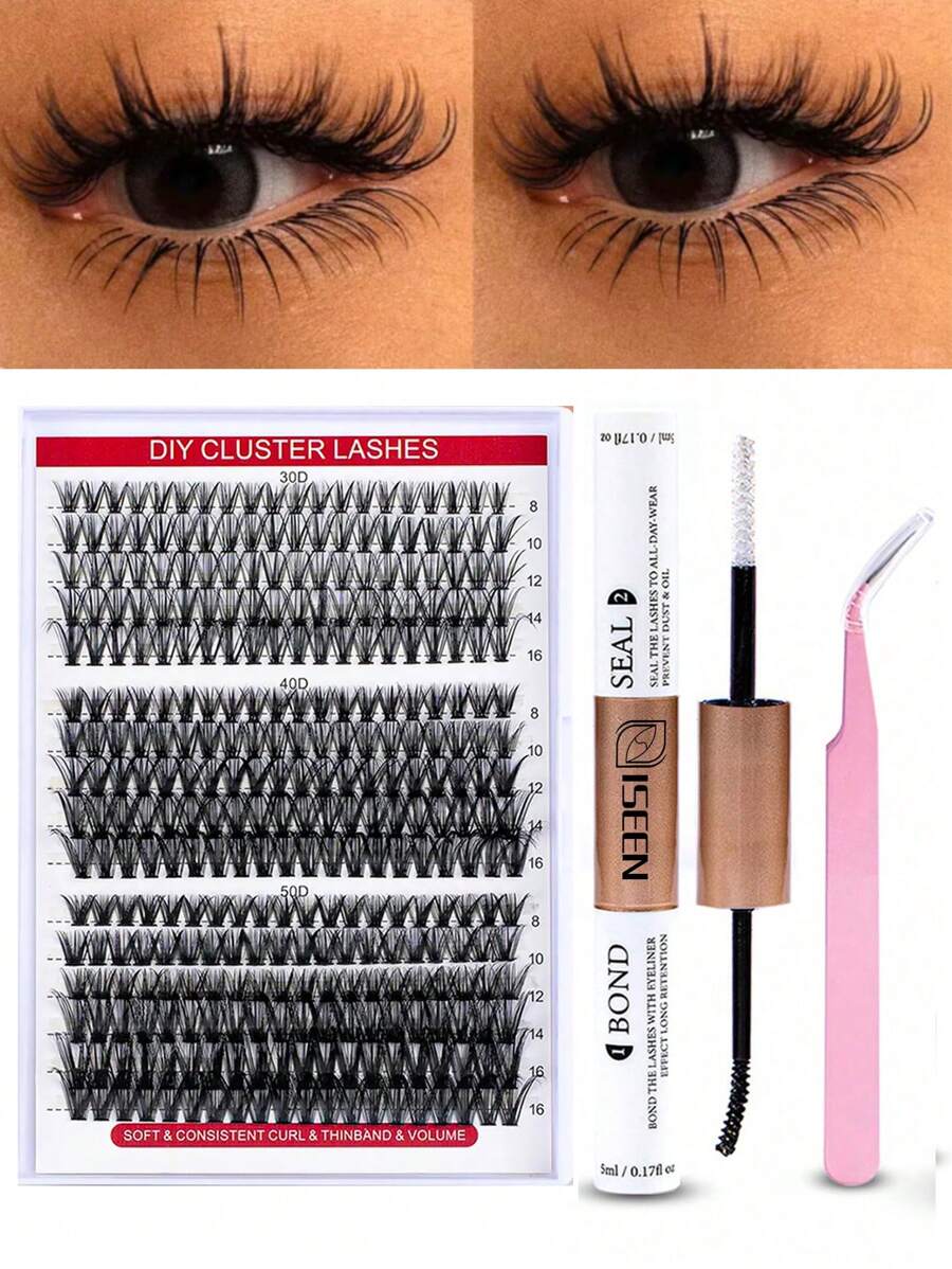 400pcs Lash Clusters Individual Cluster Lash Extensions DIY Multi-Type Mixed Wispy Faux Mink ...