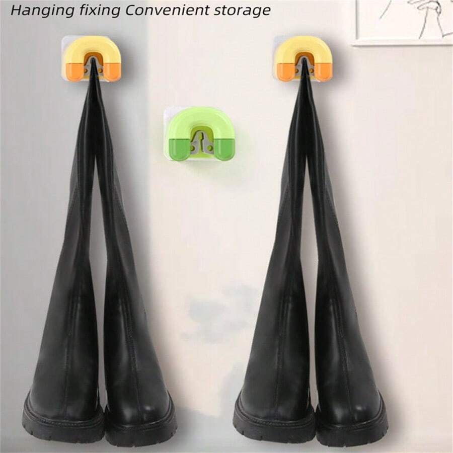 1pc Non-Drilling Wall Mounted Heart Shaped Boot Clip Hook For Long And ...