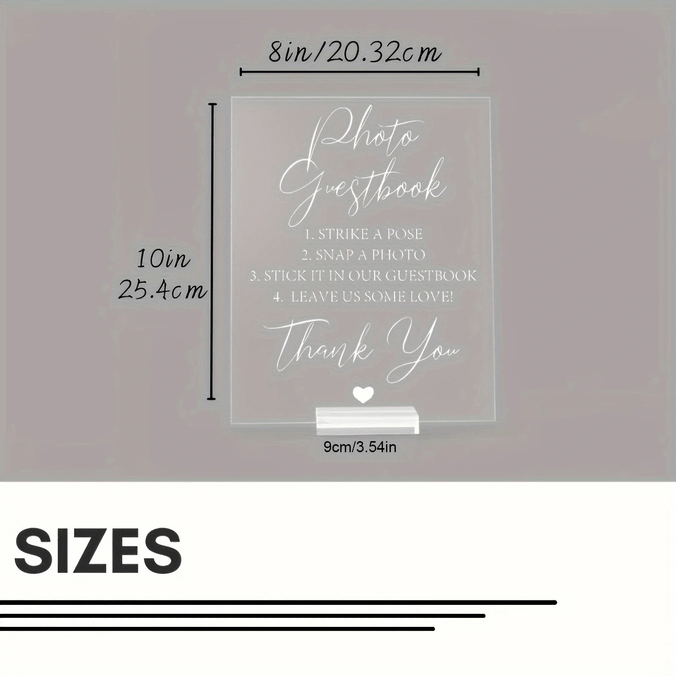 1pc 8x10 Inch Acrylic Wedding Guestbook Sign With Stand - Fun ...
