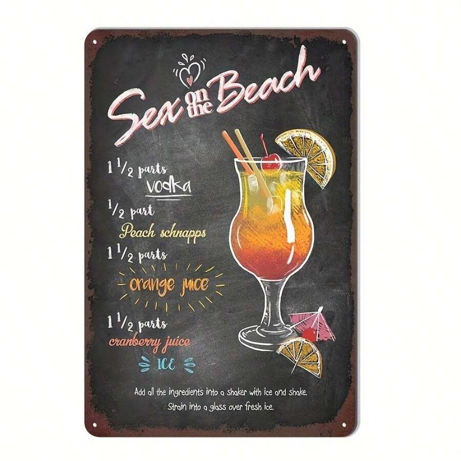 Vintage Cocktail Recipes Sign, Bar Signs For Home Bar Wall Decor 16x23 ...