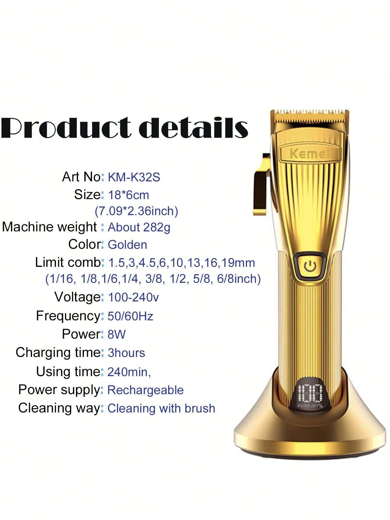 Kemei KM-K32S Professional Adjustable Hair Cuttting Machine With Seat ...