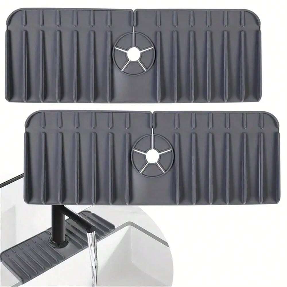 1pc Waterproof Silicone Sink Faucet Drip Tray With Tilt Design ...